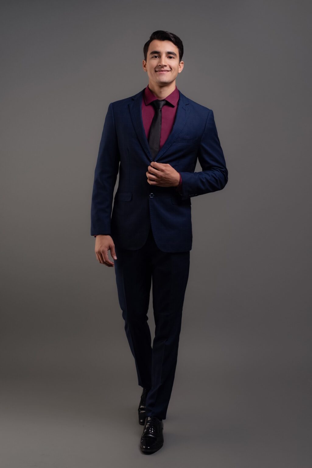 Traje azul marino cuadros polo – Casa Gerardo